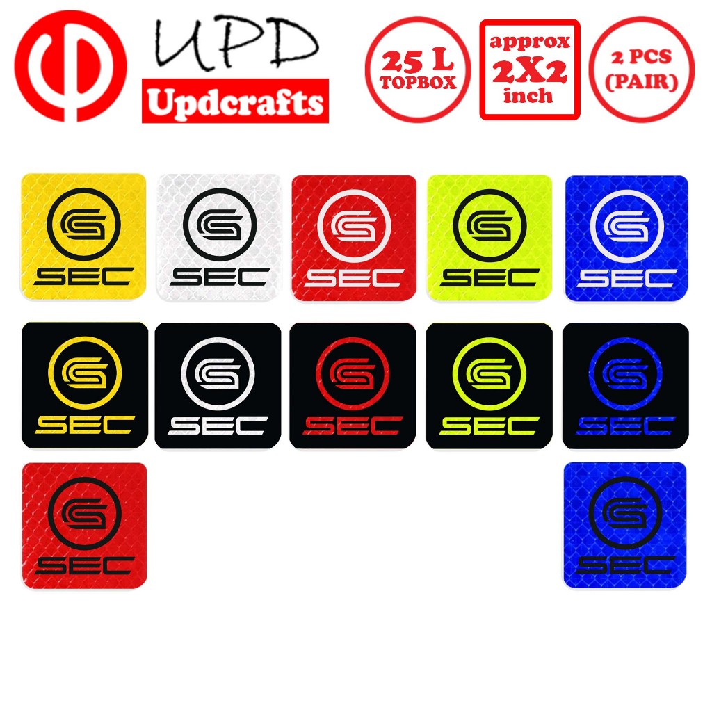 SEC A - ALLOY TOPBOX REFLECTORIZED STICKERS FOR 25L (PAIR) FADE, WATER ...