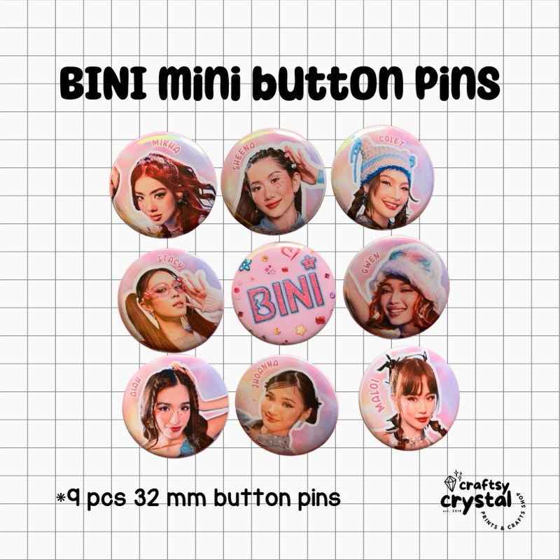 BINI Mini Button Pins | Unofficial Merchandise | Shopee Philippines