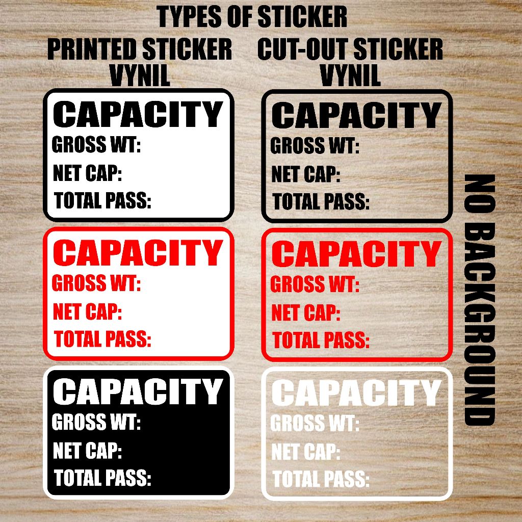 Capacity Sticker for L300, Trucks, Busses Etc. | Shopee Philippines