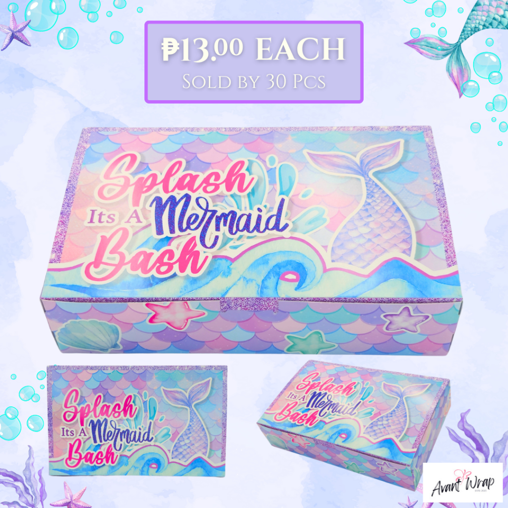 (30 PCS) RR6003 Mermaid Gift Loot Box Colorful Carton Mailer Party ...