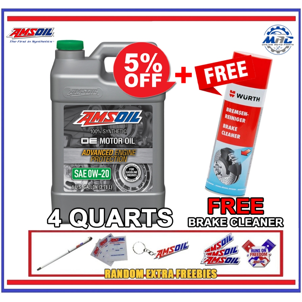 AMSOIL OE Motor Oil 0W20 Fully Synthetic GAS ENGINE oil 1 Quart & 4 ...