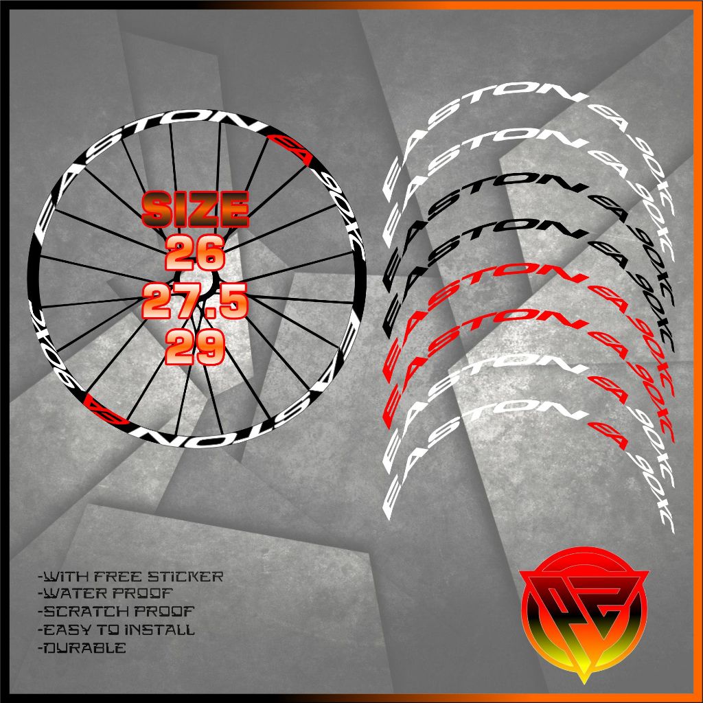 EASTON EA90XC | 26 | 27.5 | 29 | Wheel Rim Decal Stickers for Mountain ...