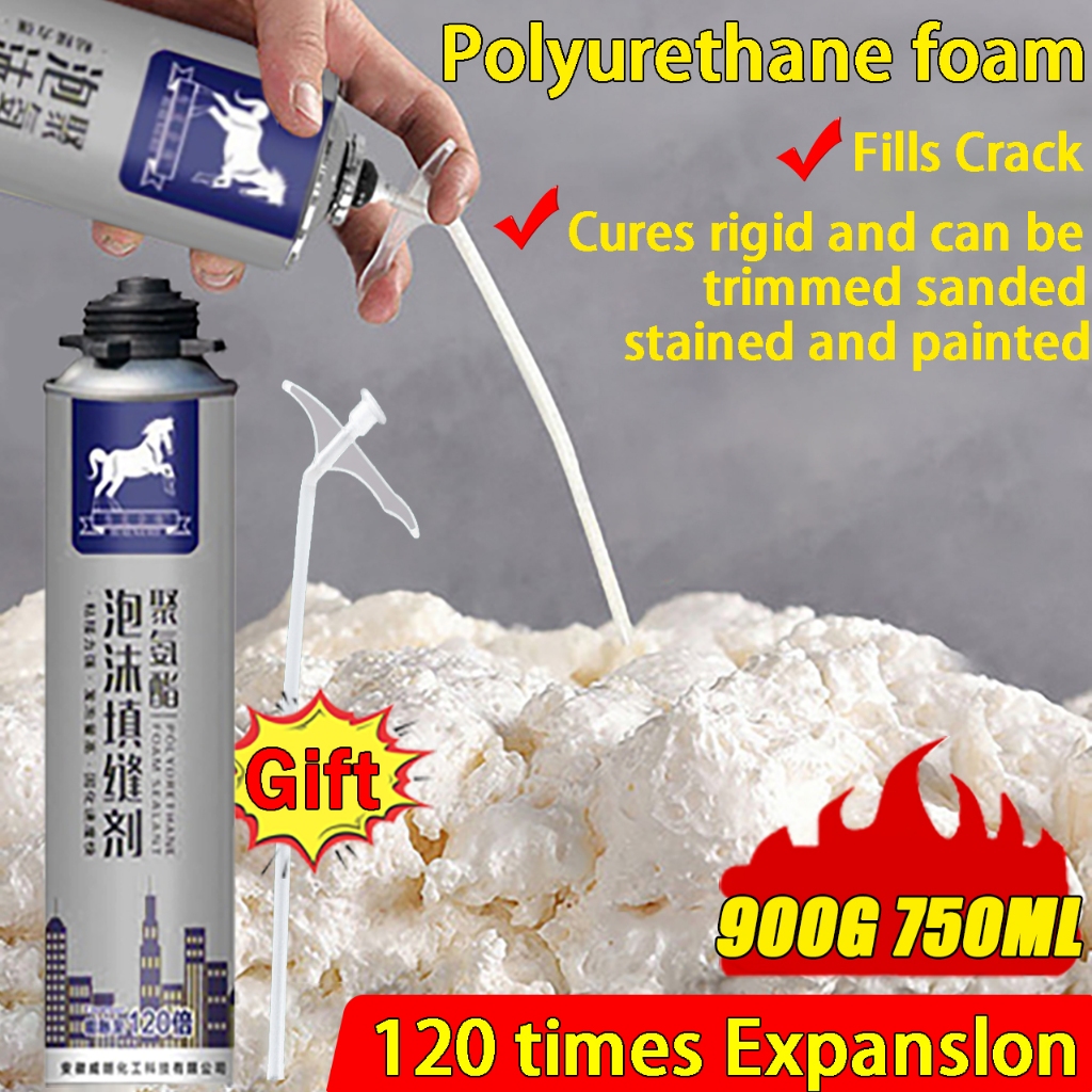 120 times foaming volume Sealant filler spray foam insulation 750g Polyurethane Expanding foam ...