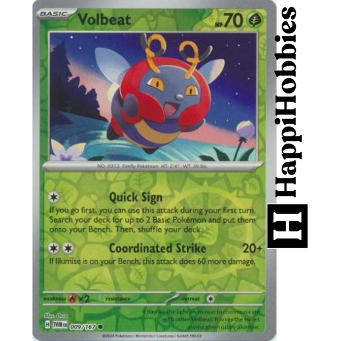 Volbeat - 009/167 - Reverse Holo | POKEMON TCG: Scarlet and Violet ...
