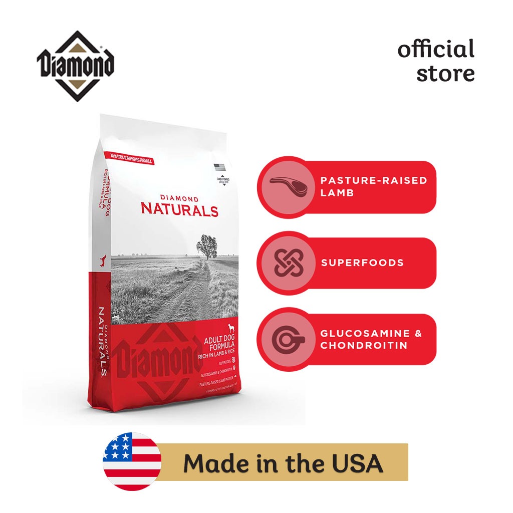 Diamond Naturals Dog Dry Food ADULT DOG FORMULA Rich in Lamb & Rice ...
