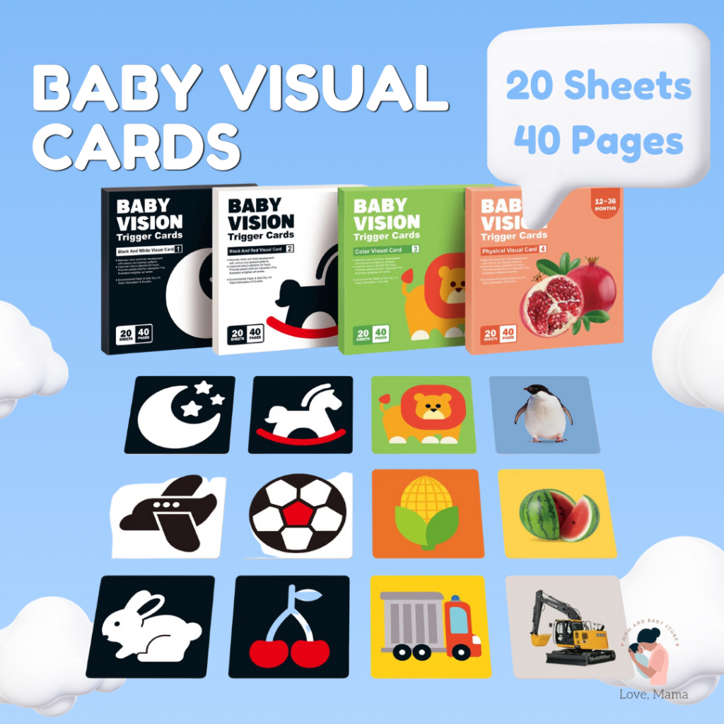 Baby Visual Cards Black Red Cards Vision Stimulation Cards Montessori ...