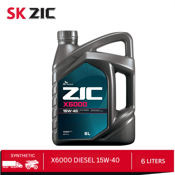 ZIC X6000 15W-40 6 Liters (X7000 New Packaging) Fully Synthetic Heavy ...