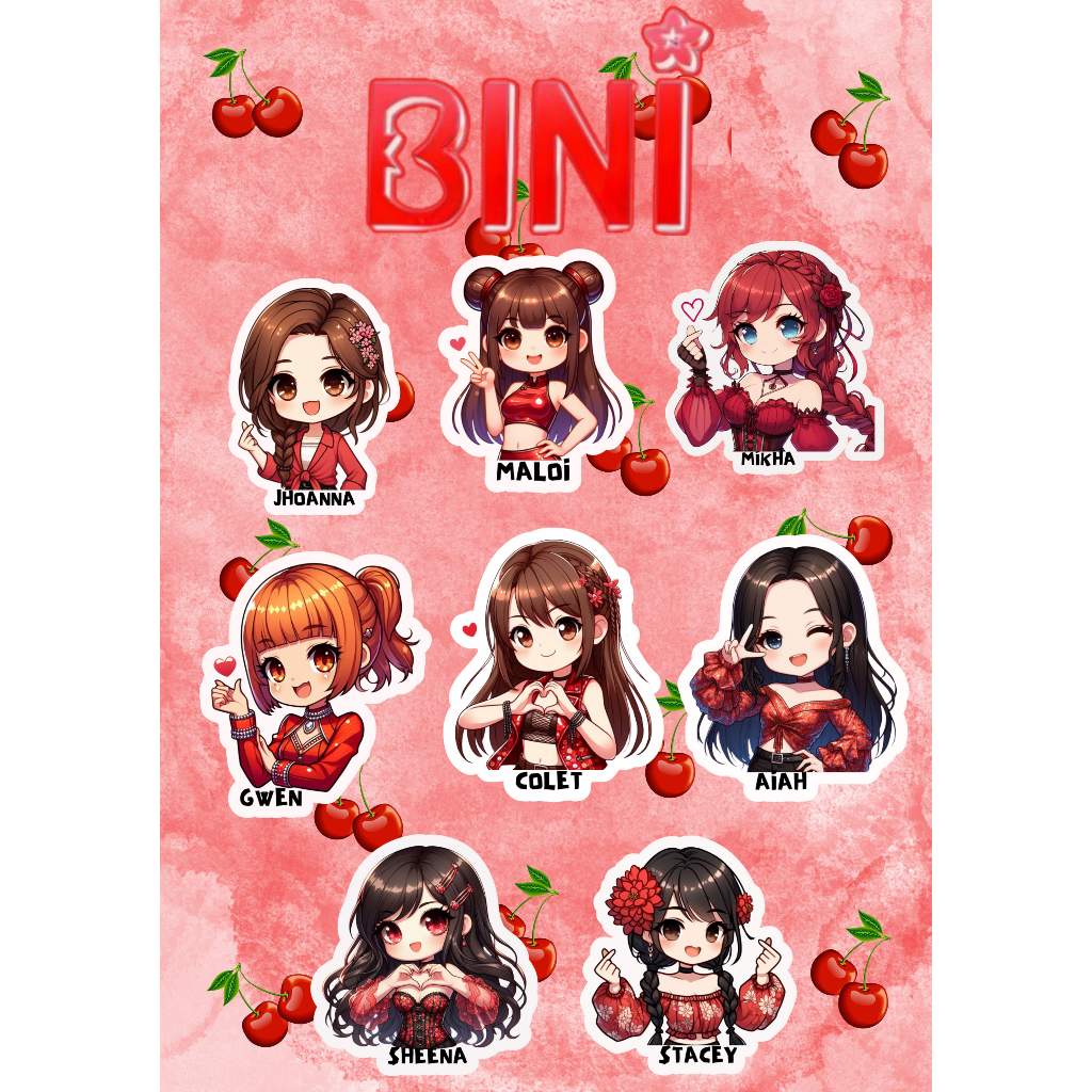 BINI CHIBI STICKERS SMALLER SIZE FAN MADE BINIVERSE BINI INLOVE BINI ...