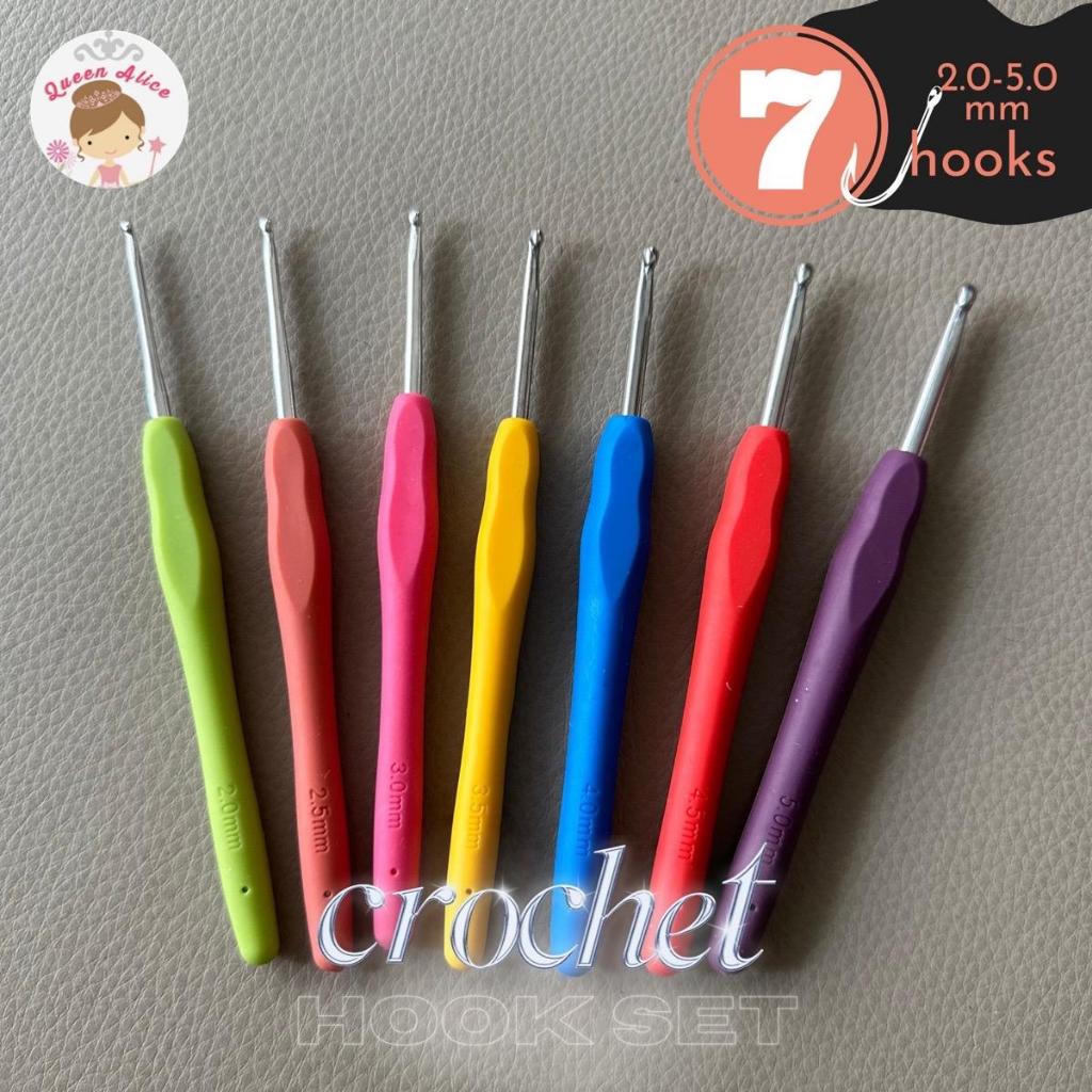 Rubber Crochet Hook Set 7pcs from 2.0 to 6.0mm | Shopee Philippines