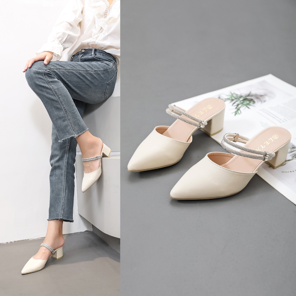 Classy Two way Style Pointed Toe MID Heels Shoes for Women #8842 ...