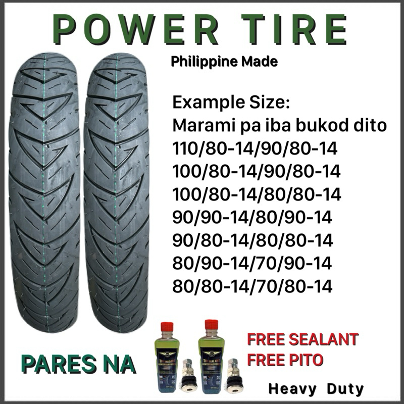 Power Tire Heavy Duty Size-14 (SET/PARES 2 Tires) Brandnew w/Sealant ...
