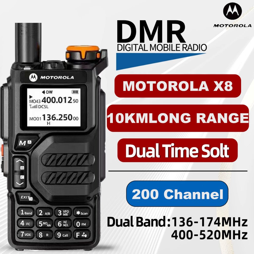 MOTOROLA X8 Walkie Talkie Two Way Radio Long range 20KM High Power 10W Walkie-Talkie IP54 ...