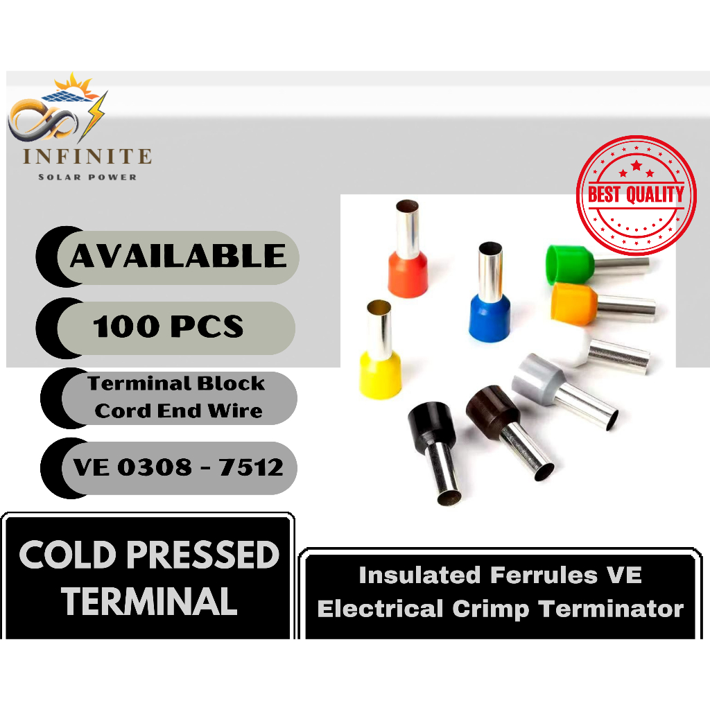 Insulated Ferrules VE Terminal Block Cord End Wire Connector Electrical ...