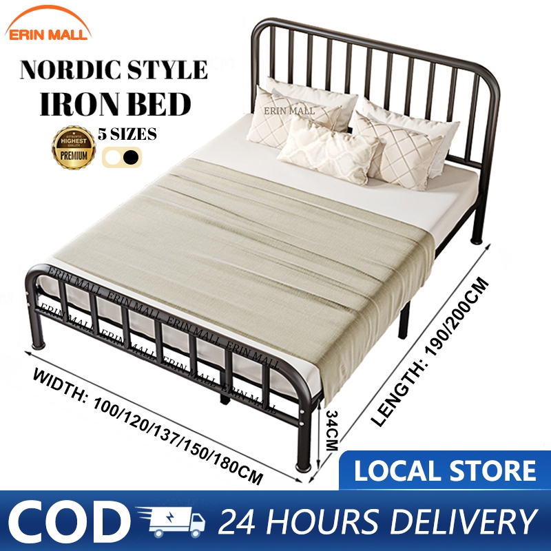 Bed Frame Queen/Double size Bearing 400KG Metal kama King Single Kids ...