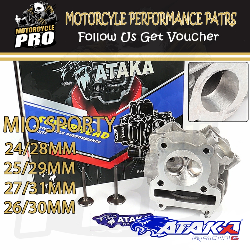ATAKA Cylinder Head 2 Valve For Yamaha Mio Sporty 24/28mm 26/30mm 25 ...