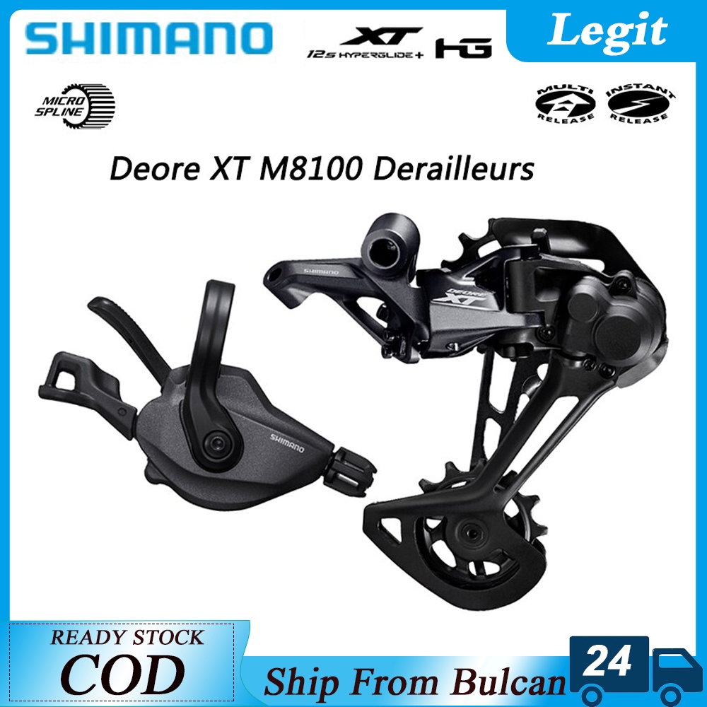 Shimano DEORE XT M8100 12 Speed Groupset RD-M8100-SGS Rear Derailleur SL-M8100-R Shifter Lever ...