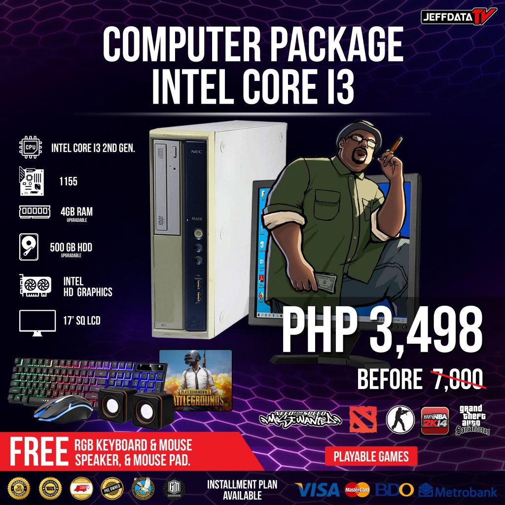 Computer set Slim Intel Core i3-2nd gen 4gb ddr3 250gb HDD Onboard ...