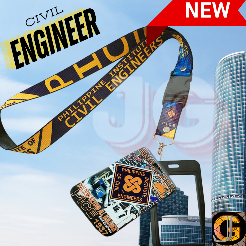 jg Sublimation Print for Civil Engineer PICE Lanyard Id Lace CE ...