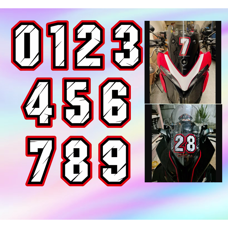 Racing Number Sticker 3.75 inches Waterproof Vinyl Outdoor Sticker ...