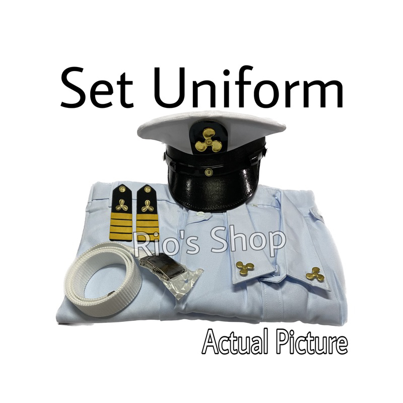 Set Marine Uniform with Polo,White Pants,Shoulder Board,Garrison Belt ...
