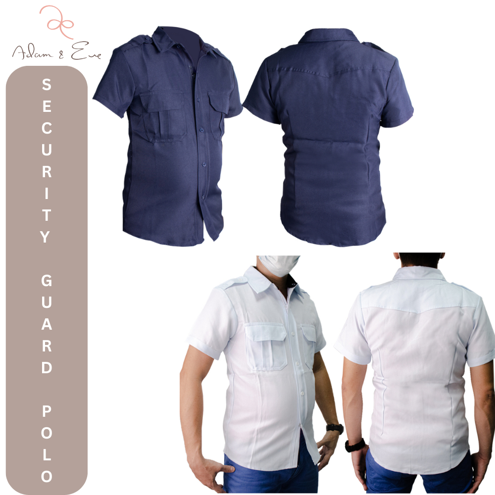 AE| Security Guard Shorts Sleeves Polo Cotton Polyester Plain White ...
