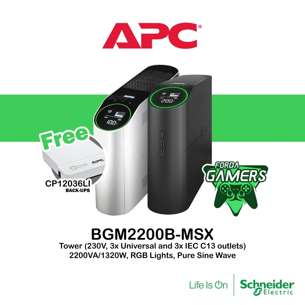 APC UPS 2200VA-1320W Uninterruptible Power Supply (BGM2200, 6 outlets ...