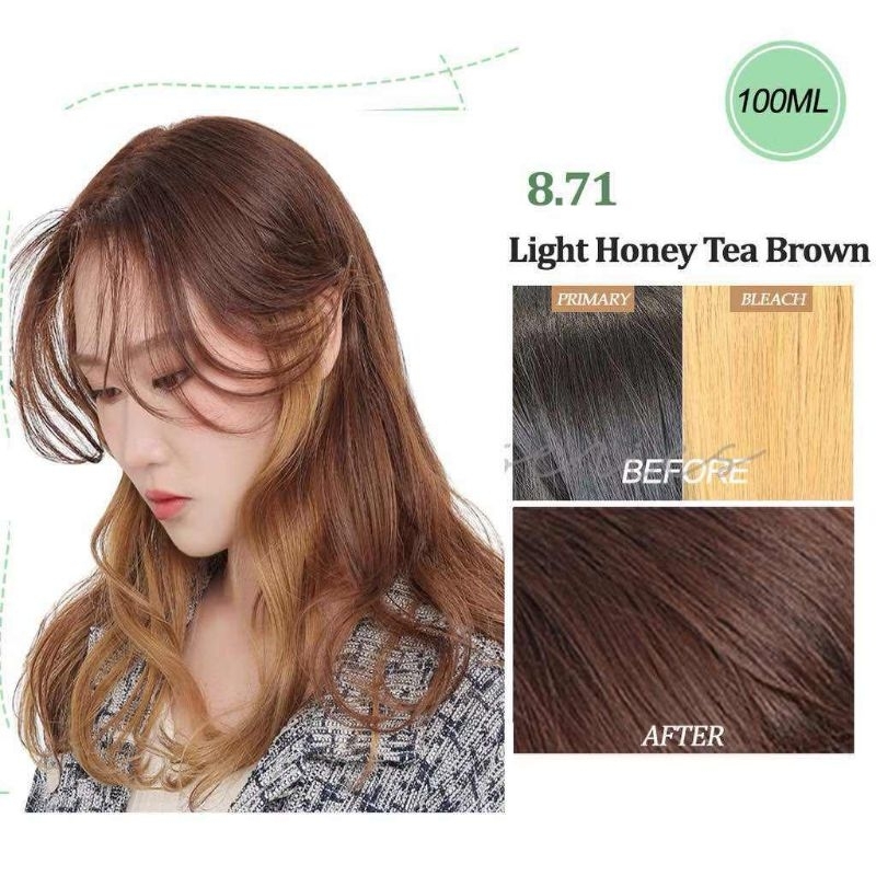 Premium Bremod 8.71 Light Honey Tea Brown Cocoa Butter Hair Color With ...