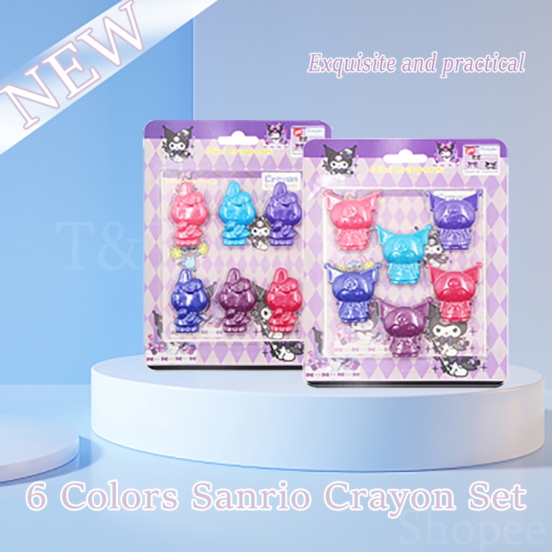 6 Colors Crayon Case Fantasy Sanrio Series Crayons Coloring Set No ...
