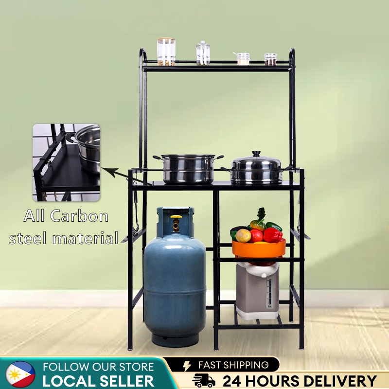 All Metal Gas Stove Stand with LPG roller Gas Rack Stove Rack Kitchen ...