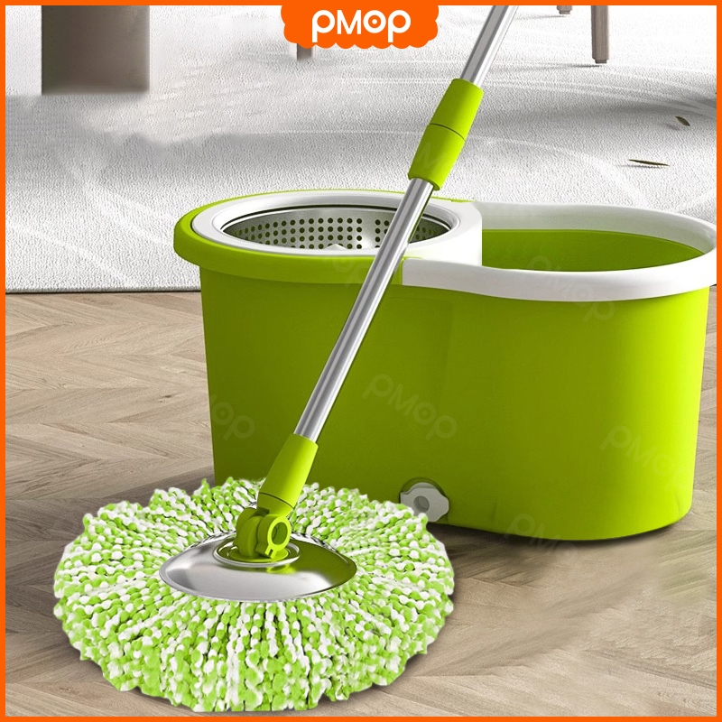 PMOP mop with spinner and steel bucket 360 Easy Rotating for floor ...