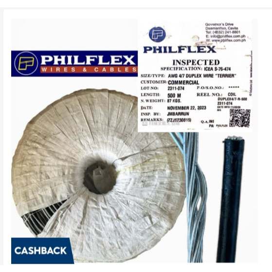 Locally Made PHILFLEX ACSR Service Drop Wire Duplex AWG4/7 x PER 50-250 ...