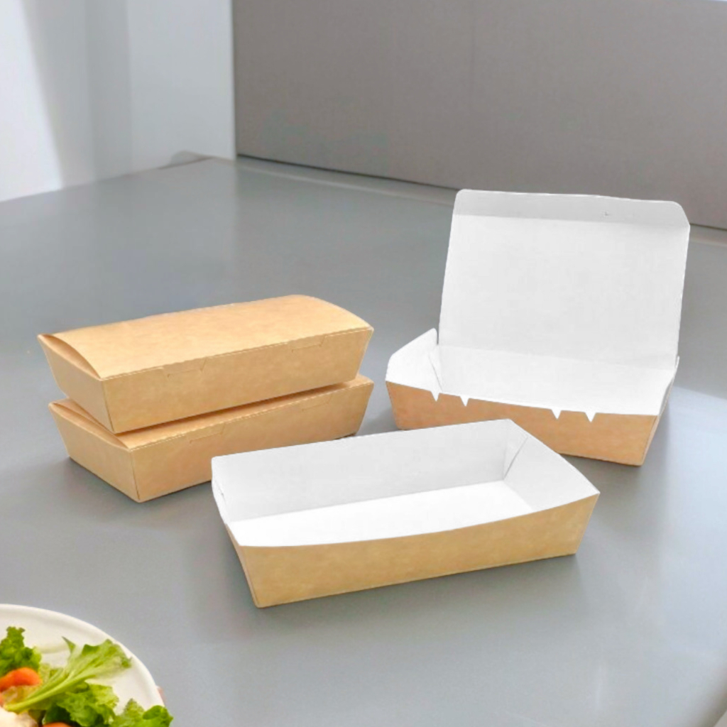 20pcs 450ml Kraft Paper Food Meal Spaghetti Box 320g Thickened ...
