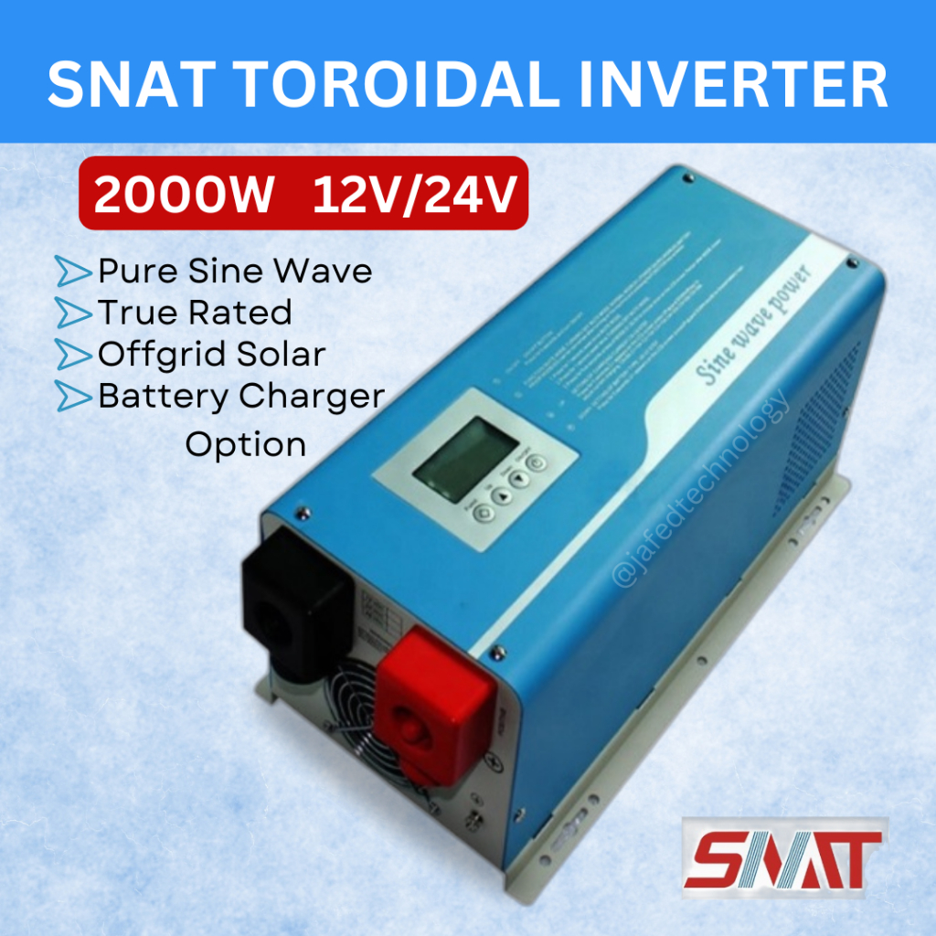 SNAT Offgrid Pure Sine Wave Toroidal Solar Power Inverter 2kw 12V/24V ...