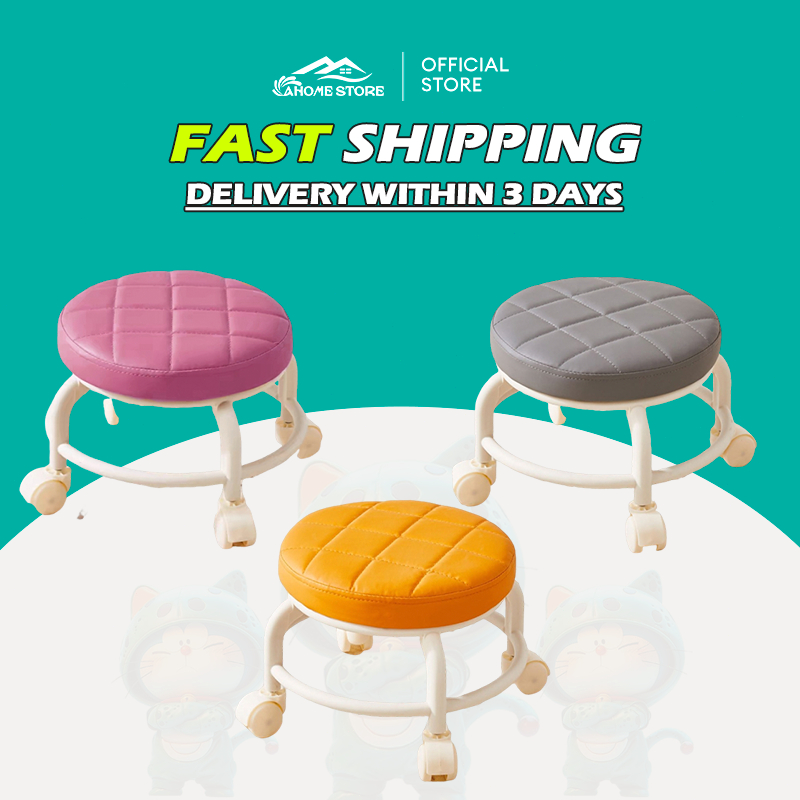 Round Stool Laundry Chair Kids lunch Stool Chair With Wheels Childs ...