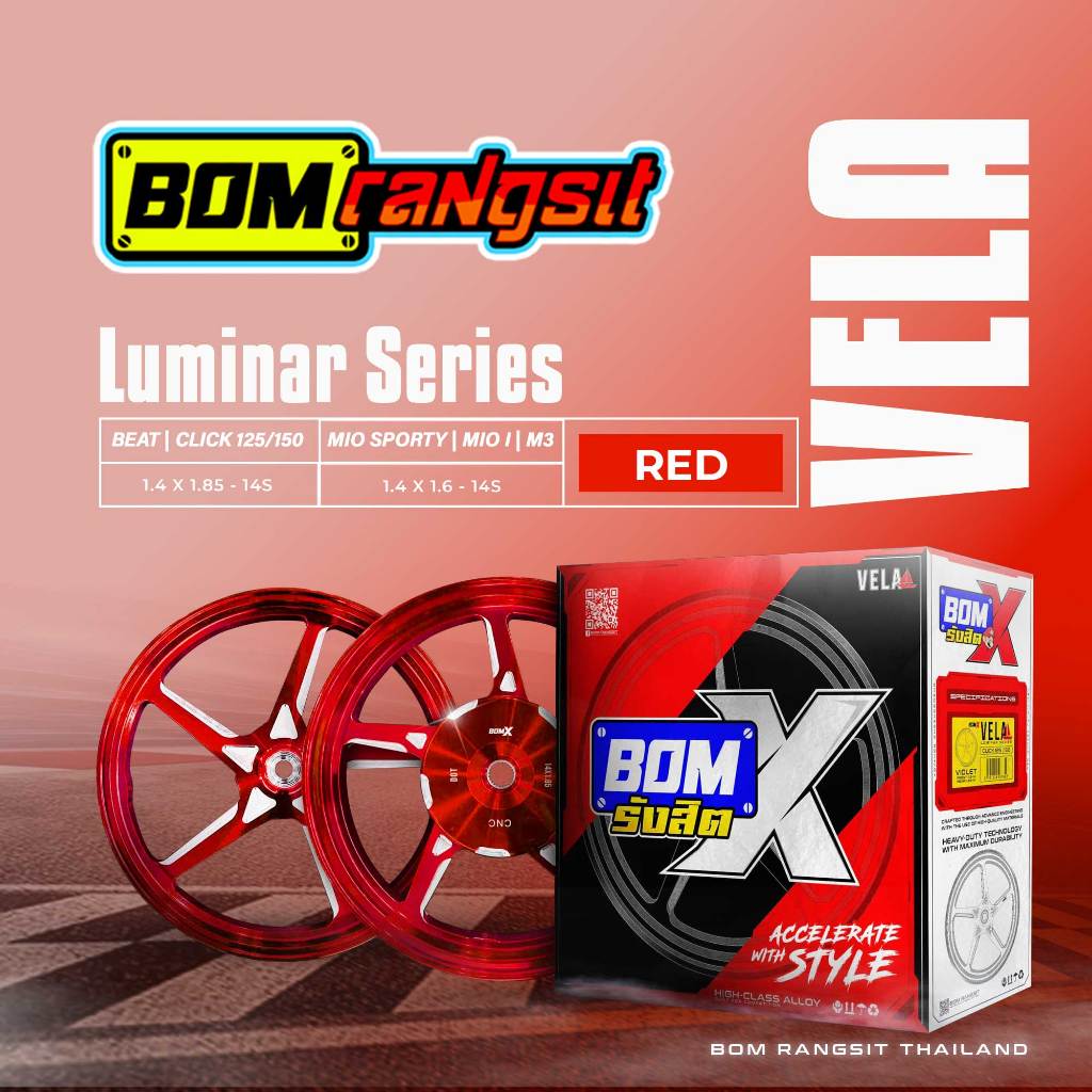 BOM RANGSIT BOMX VELA MAGS CNC MIO SPORTY/M3/CLICK 125/150/BEAT FI x14 ...
