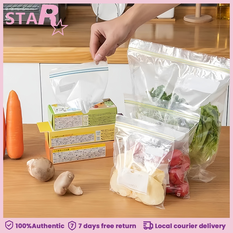 S/M/L PE Ziplock Food Fresh Bags Reusable Packaging Bags Kitchen Long ...