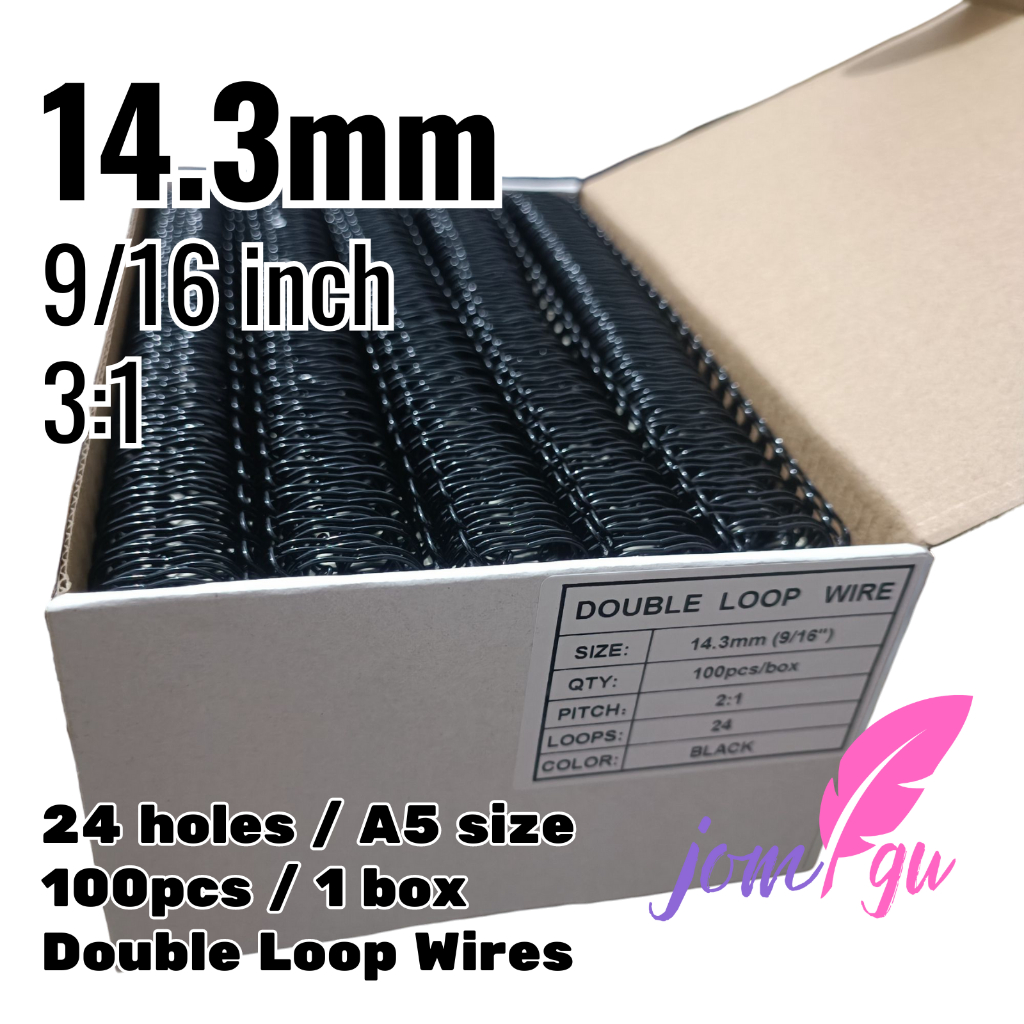 Double Loop Wires for Binding Notebooks A5-size pitch 3:1 24 Holes 14 ...