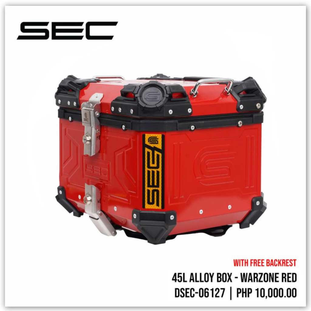 SEC Top Box 45 Liters Top Box for Motorcycle Alloy Box - WAR ZONE (Red ...