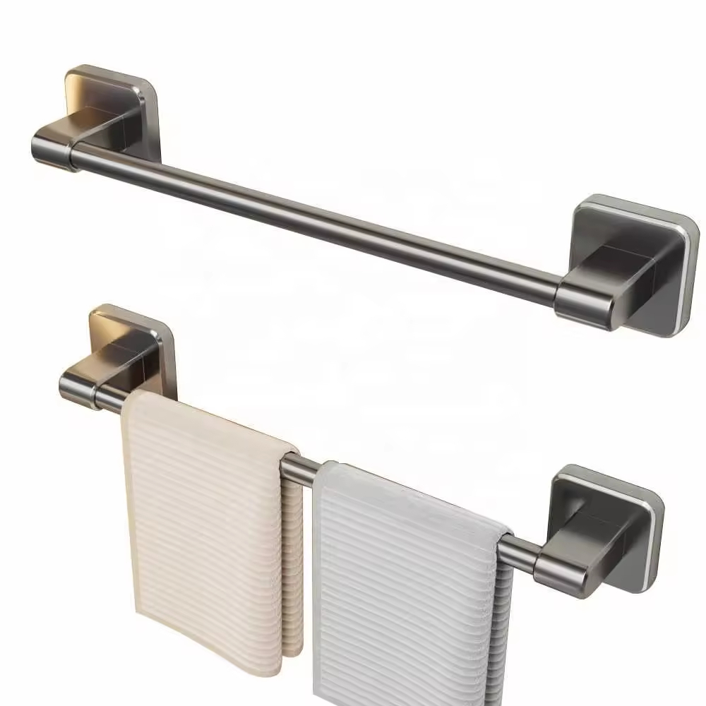 DUJIU Bathroom Space Aluminum Towel Bar Slippers Rack No Drilling ...