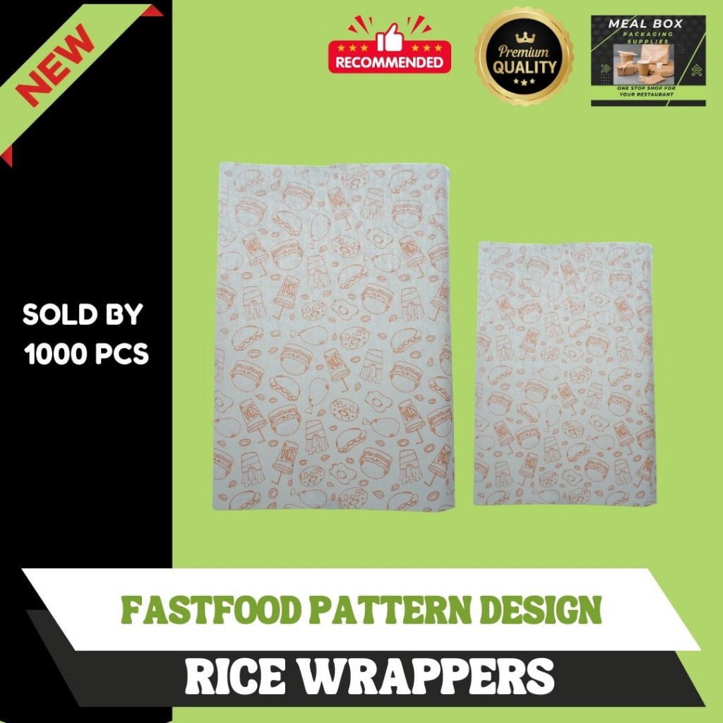 Disposable Printed Rice Paper Wrapper 7x10 and 9x12 by 1000's | Shopee ...
