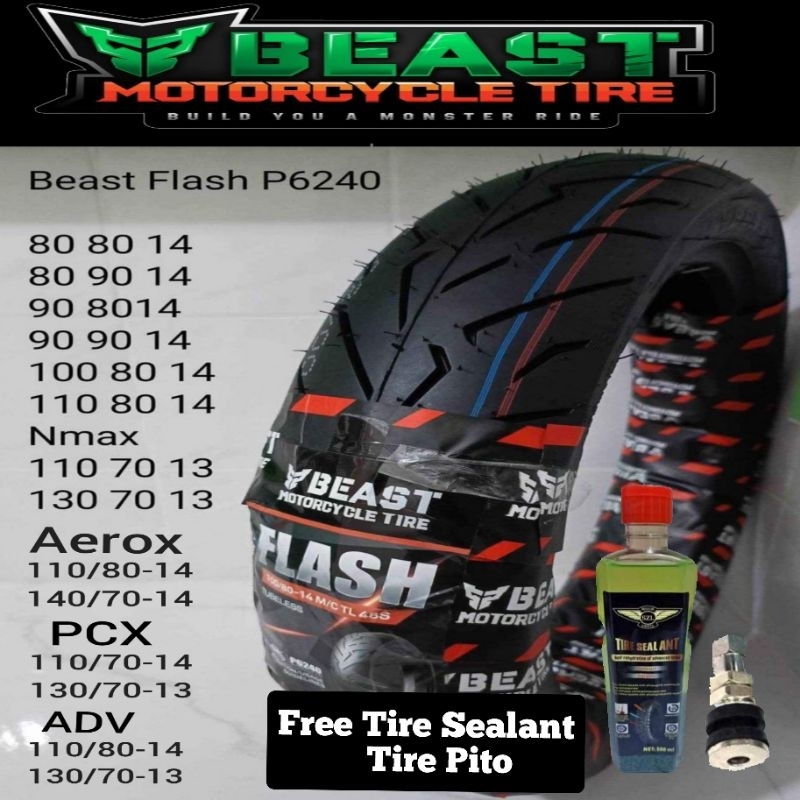 BEAST FLASH BRAND SIZE 13 & 14 For Nmax, Aerox with Free Sealant and ...