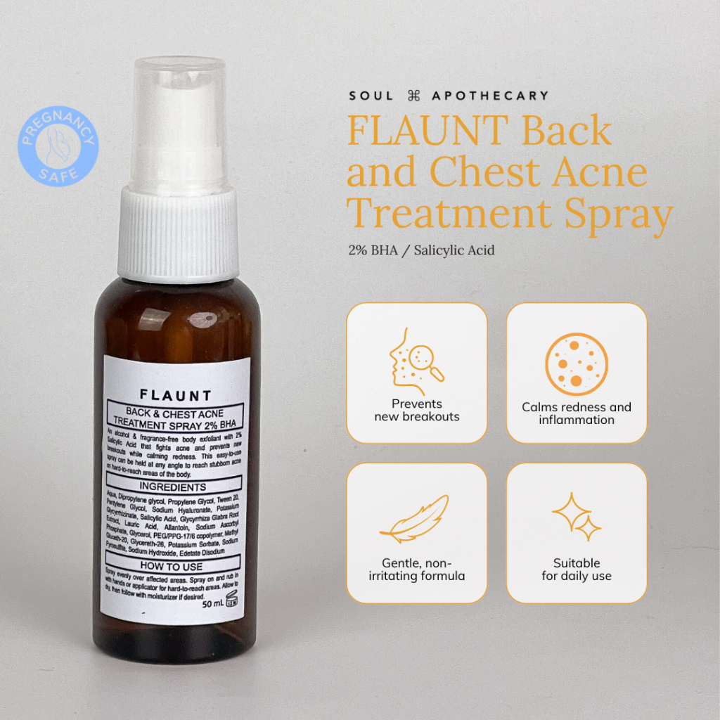 SOUL APOTHECARY 2% BHA Exfoliating Toner (Flaunt Back and Chest Spray ...