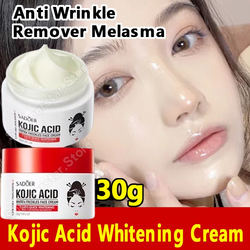 Kojic Acid Whitening Cream Melasma Face Cream Anti Wrinkle Firming Repair Skin Moisturizer 30g ...