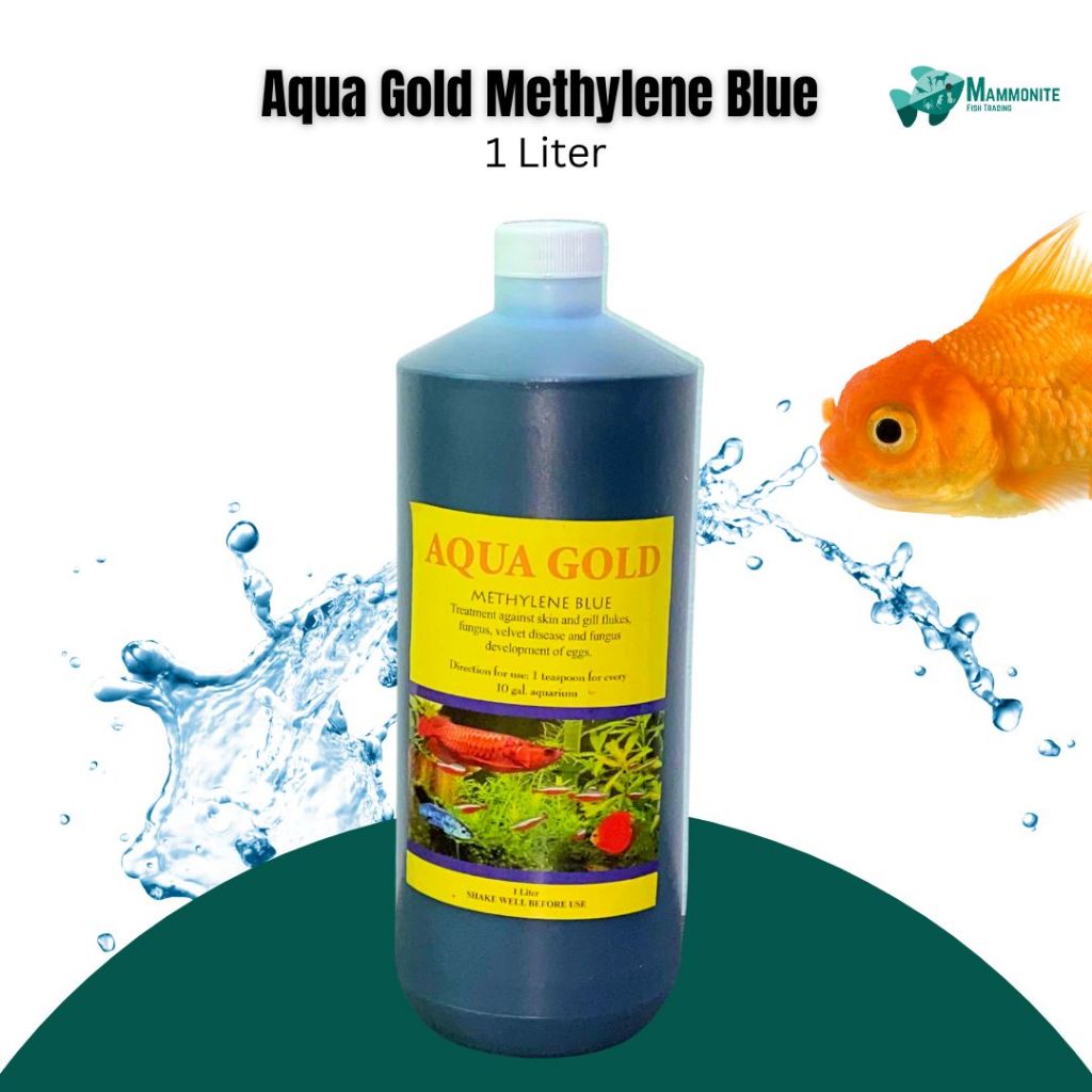 Aqua Gold Methylene Blue Meth Blue 1 Liter Aquarium Tank Fish Medicine Gill Fluke Velvet ...