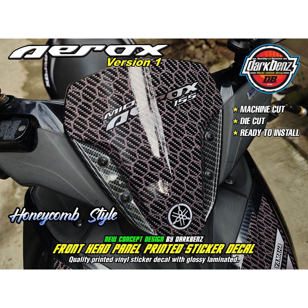 Yamaha Aerox Version 1 Front Head Fairing Printed Sticker Decal ...