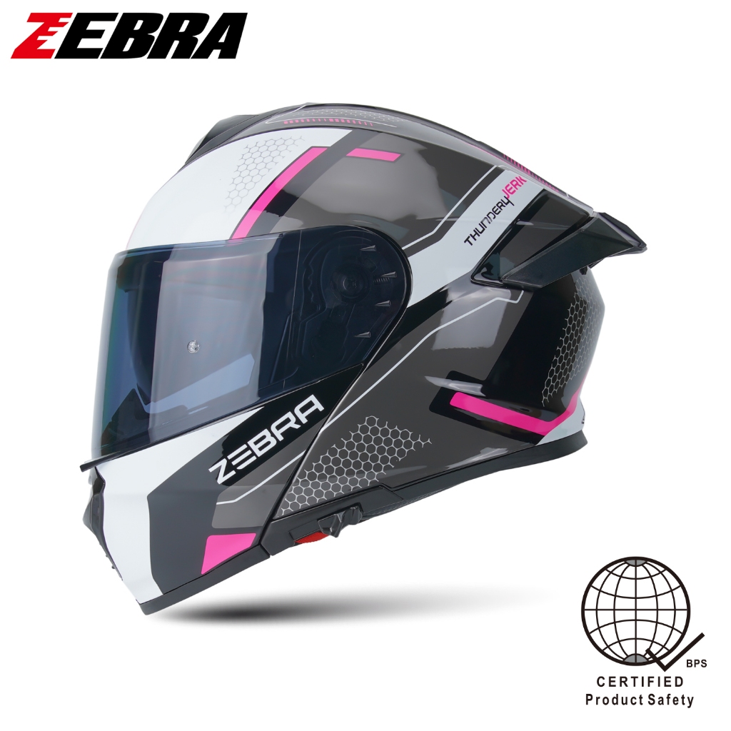 ZEBRA A113 RITZY Honeycomb Modular Helmet Dual Visor Motorcycle ...