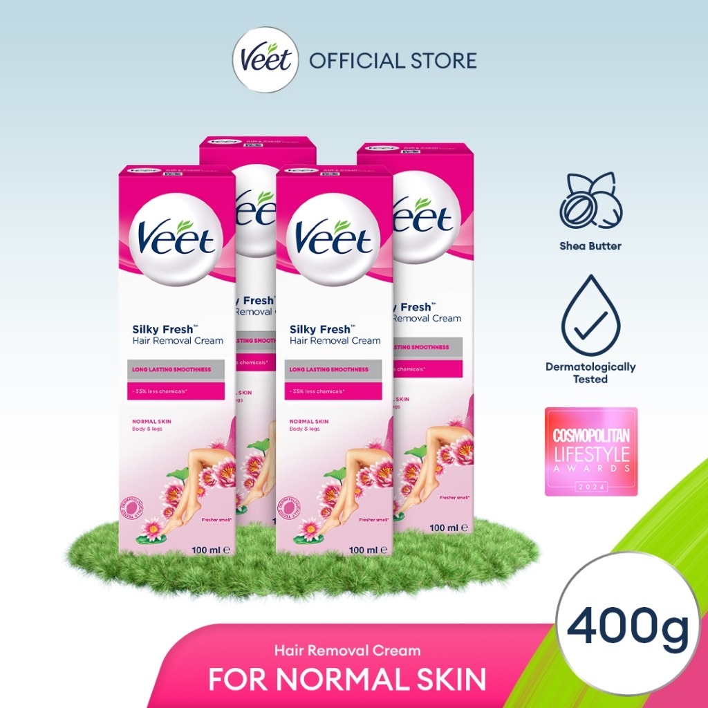 Veet Cream Hair Removal for Normal Skin 400g [100g x 4s] (Alternative ...