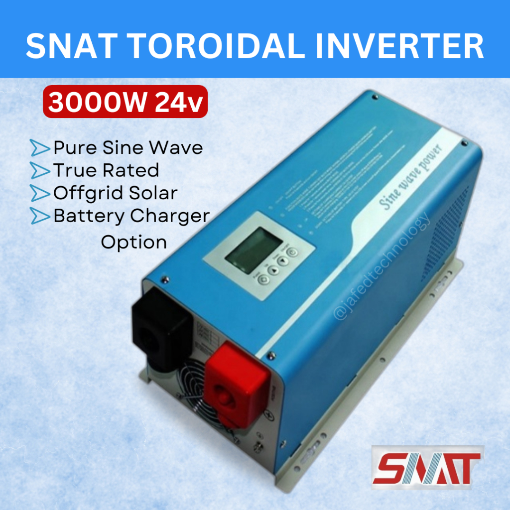 SNAT 3kw 24V Toroidal Pure Sine Wave Solar Power Inverter True Rated ...