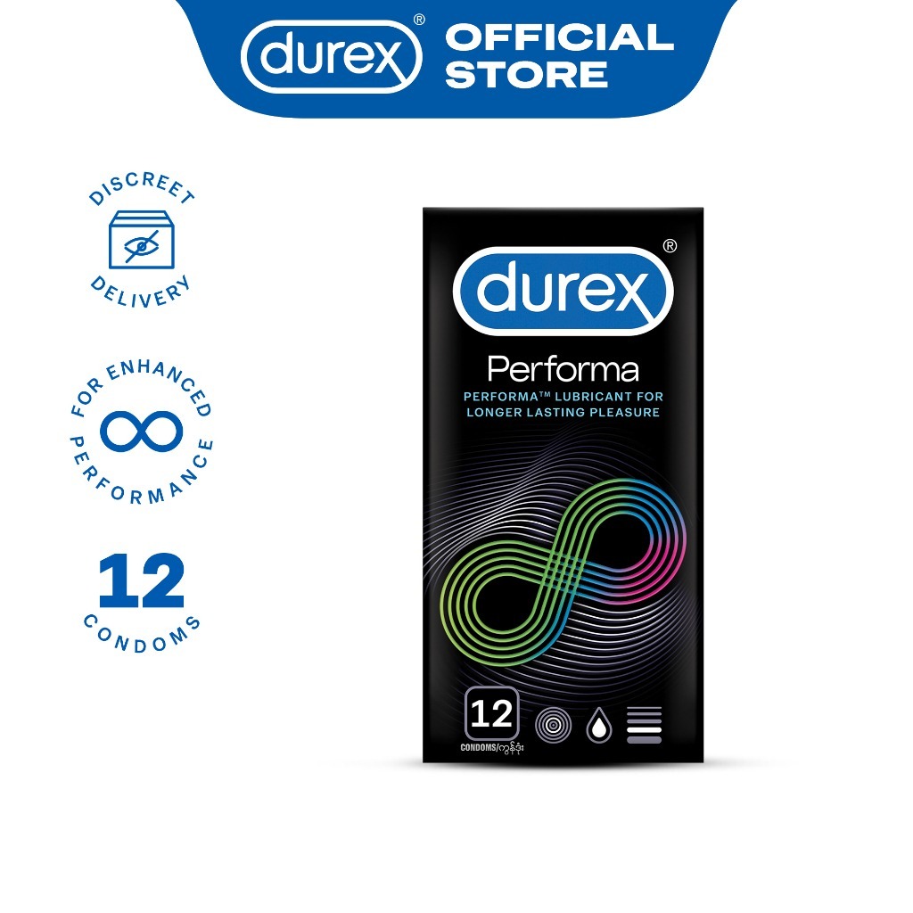 Durex Performa Extended Pleasure Lubricated Condoms 12s (Set of 12 ...