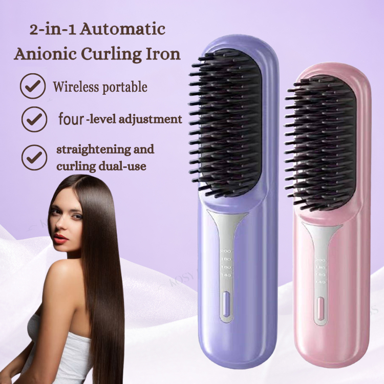New Portable Mini Wireless Charging Straight Hair Comb 4 Lever Hair ...
